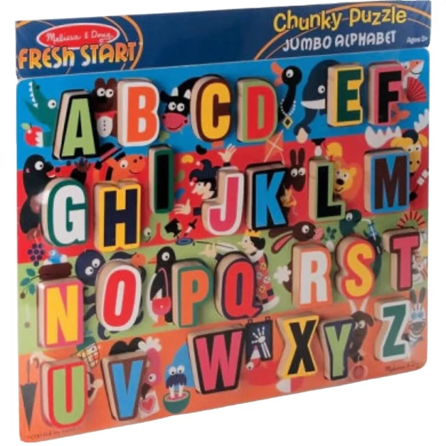 MELISSA & DOUG ALPHABET Wooden Tray Puzzle JUMBO CHUNKY ABC Kids ...