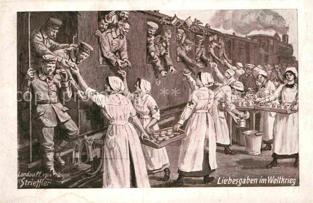 13090036 MILITARIA_RAILWAY SANIT?R Red Cross WW1 artist card Militaria ...