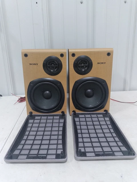 SONY SS-CCP1 BOOKSHELF Speakers Brown Color Made in Korea Tested ...