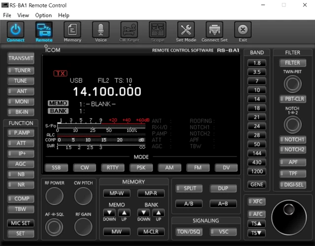 ICOM RS-BA1 V1.96 SOFTWARE IP REMOTE CONTROL IC-7000/7100/7200/7300 ...