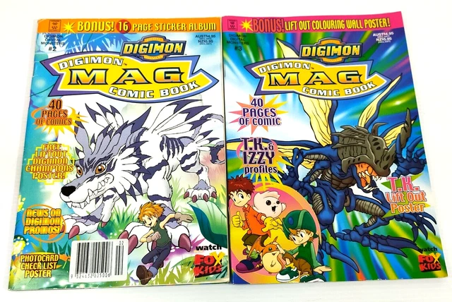 VINTAGE DIGIMON MAG Comic Book Magazine Issues #2 & 3 Rare 2000/01 $89. ...