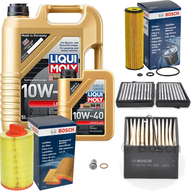 BOSCH INSPECTION SET 6L Huile Additif Liqui Moly Légèreté 10W-40 pour Mercedes EUR 185,15 ...