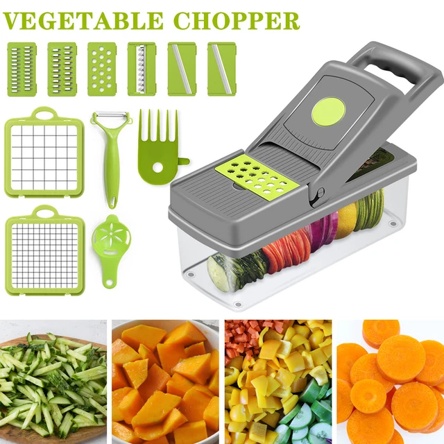 VEGETABLE CHOPPER WITH 8 Blades Food Chopper Multifunctional Onion ...