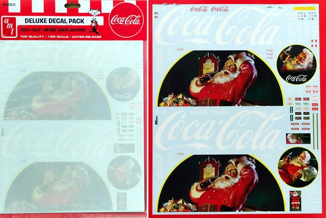 COCA-COLA VINTAGE SANTA Graphics Weihnachten Decals 1:25 AMT Model Kit ...
