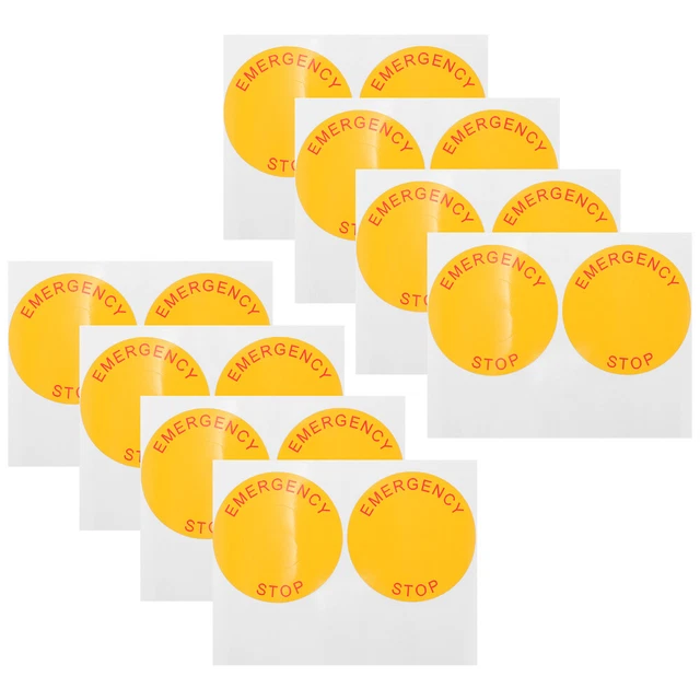 8 SHEETS PVC Self-adhesive Emergency Stop Sign Stickers Decals £10.18 ...