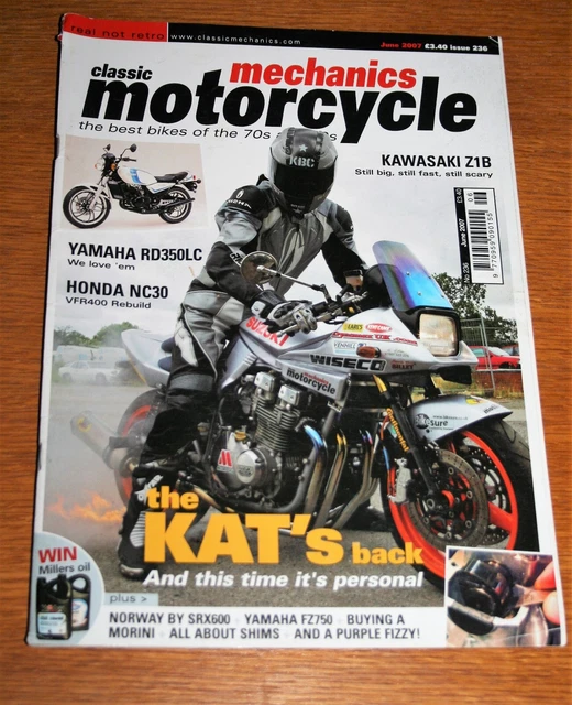 CLASSIC MOTORCYCLE MECHANICS Mag JUNE 2007 YAMAHA RD350LC HONDA NC30 ...