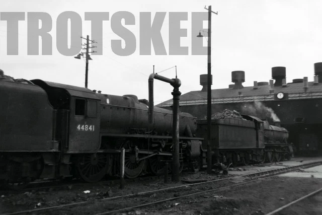 LARGER NEGATIVE BR British Railways Steam Loco 44841 Class BLACK 1965 ...