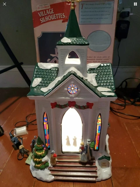 Lighted Christmas Village Church À VENDRE! - PicClick FR