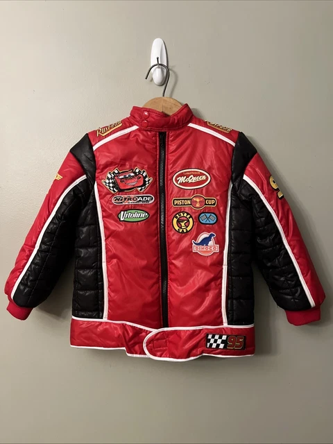 DISNEY PIXAR CARS Lightning McQueen Racing Puffer Jacket Size 2 to 3 ...