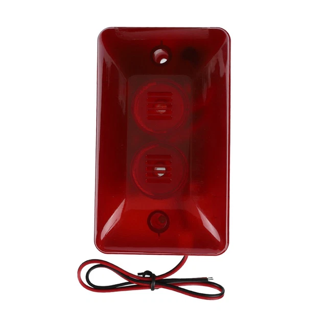 12V 15W WIRED Strobe Siren Sound Alarm Strobe Flashing Red Light Sound ...