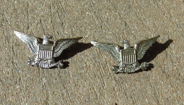 WW2 US ARMY Military Snow Flake Full Bird Colonel Rank Insignia Pin Set ...