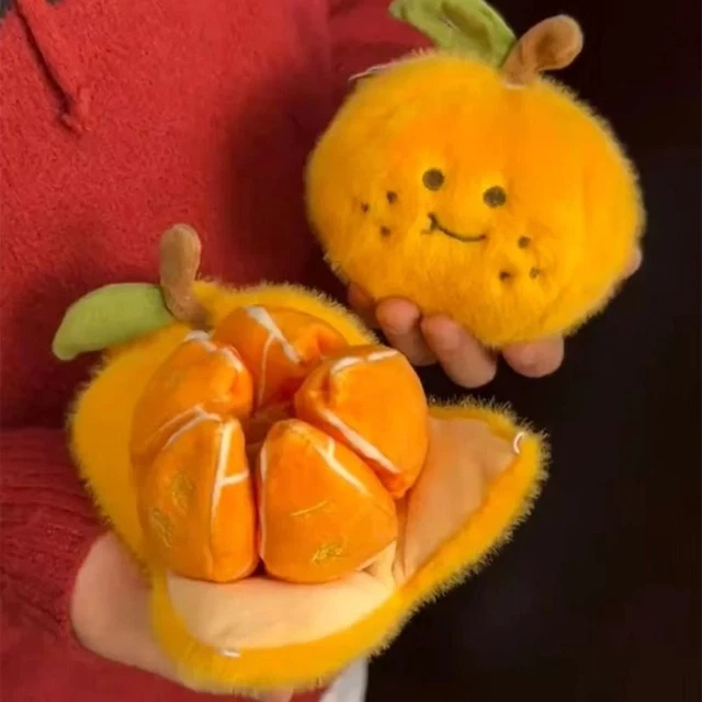 PEELABLE KEYCHAIN KAWAII Cartoon Toy 2025 Orange Segments Plush Toy £6. ...
