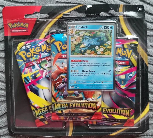 POKÉMON TCG - Mega Evolution Triple Blister Pack - Golduck (Brand New ...