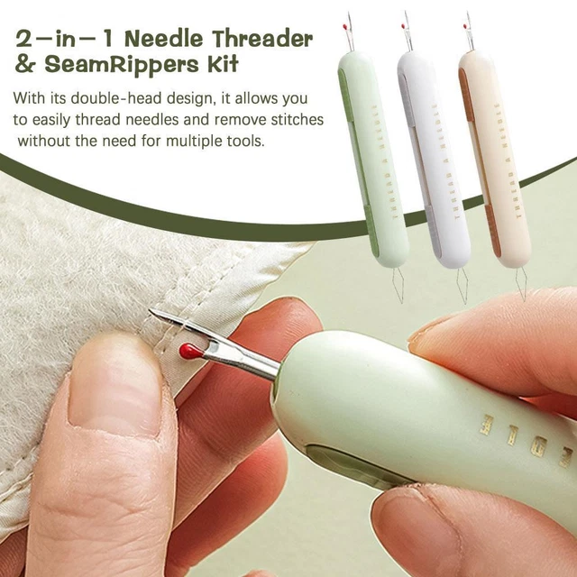 2 IN 1 Needle Threader Seam Ripper,Needle Threading andSeam Seam T3I0 ...