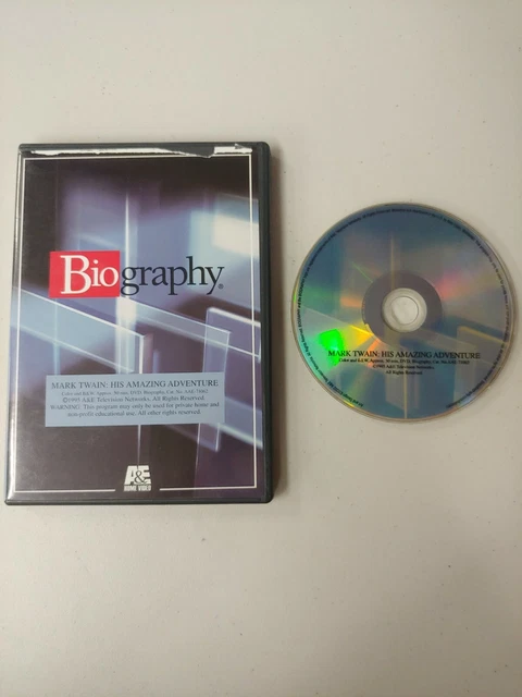 BIOGRAPHY - MARK Twain: His Amazing Adventure (DVD, 2002) 1995 A&E ...