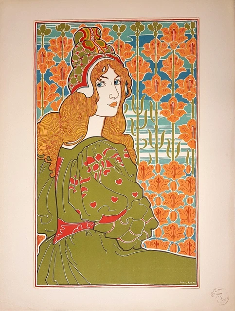 [ART NOUVEAU] LOUIS RHEAD. Jane. 1897 / LITHOGRAPHIE ORIGINALE EN ...