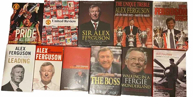 11X MANCHESTER UNITED & Sir Alex Ferguson Books Manager Football ...