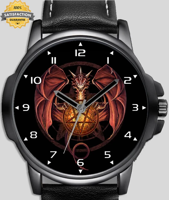 SATANIC DRAGON PENTAGRAM Unique Unisex Beautiful Wrist Watch UK FAST ...