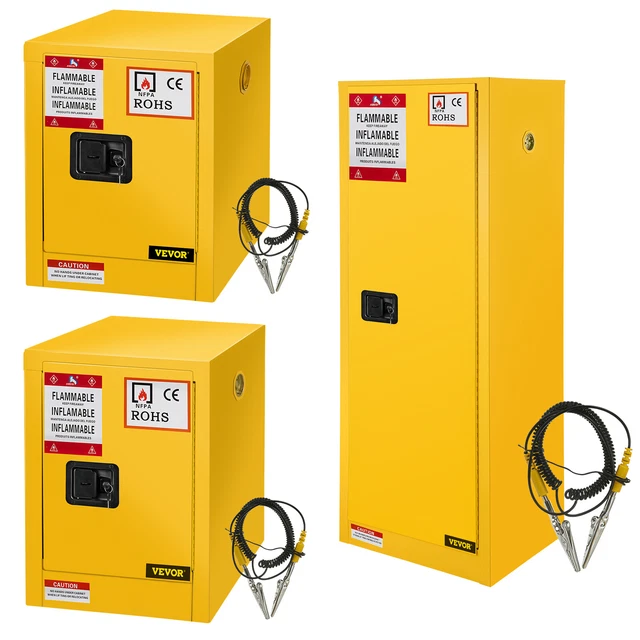 11GA/12GA/16GA SAFETY STORAGE Cabinet Yellow Flammable Welded Bin ...