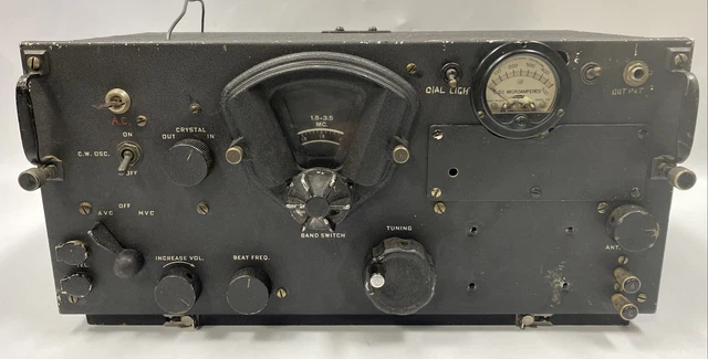 VINTAGE MILITARY SHORTWAVE RADIO WWII MODEL BC-348 - Untested Very ...
