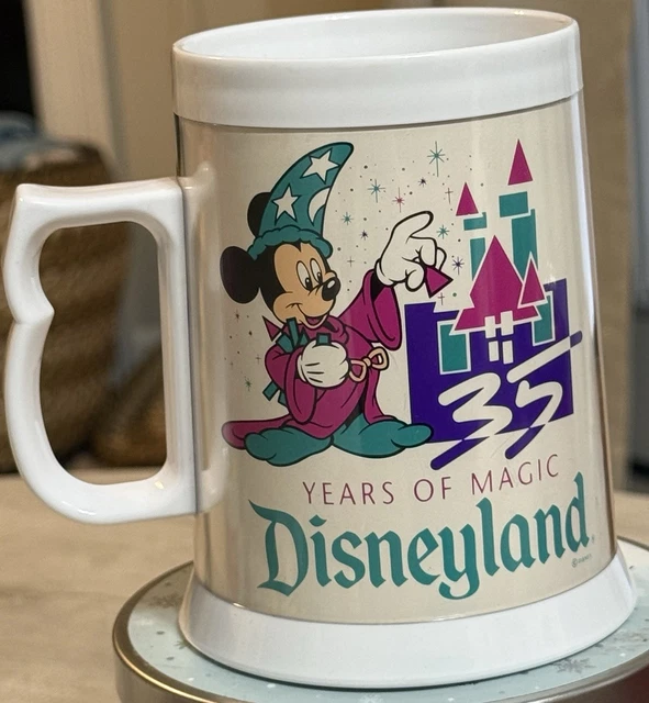 RARE VINTAGE DISNEYLAND 35 Years Of Magic Mickey Mouse Plastic Mug Cup ...