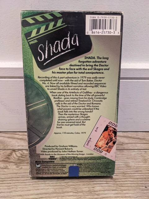 CLASSIC DOCTOR WHO SHADA on VHS starring Tom Baker BBC CBS Fox 1992 £3. ...