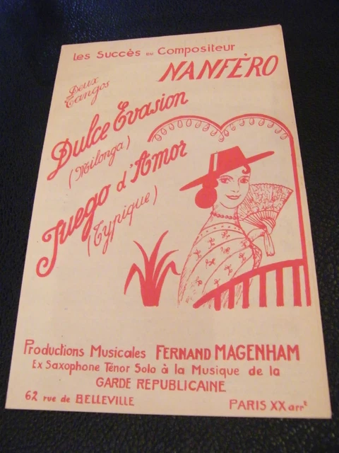 PARTITURA DULCE EVASIONE Gioco D'Amore Fernand Magenham Nanféro EUR 17 ...