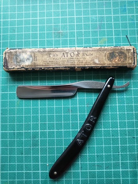 ATOR STRAIGHT RAZOR Ern Honing Practice Wet Shaving Used Box Case £16. ...