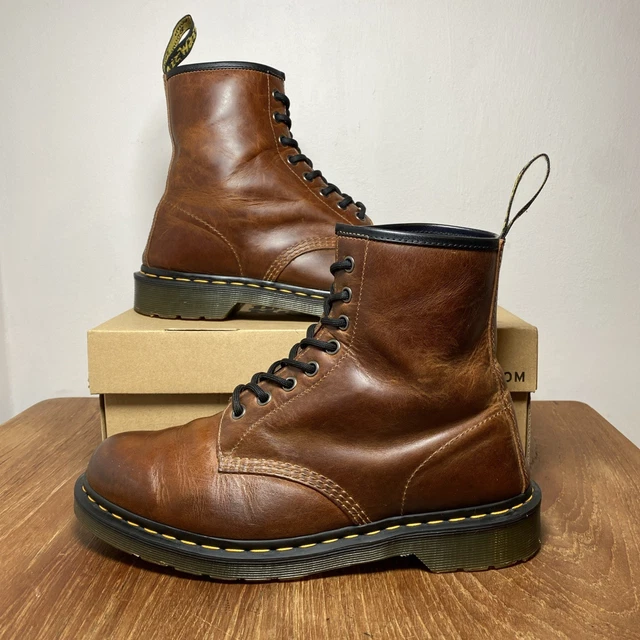 DR. MARTENS 22928 Dark Brown Crazy Horse Soft Leather Boots UK 9 EU 43 ...
