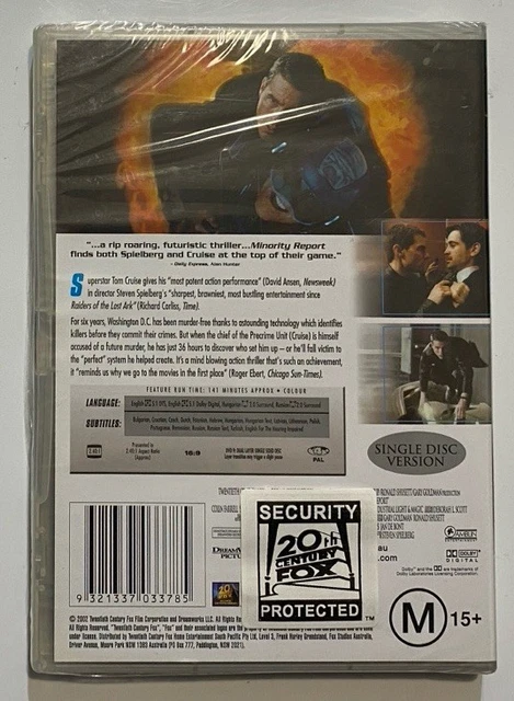 MINORITY REPORT DVD Movie Film Tom Cruise Steven Spielberg Colin ...