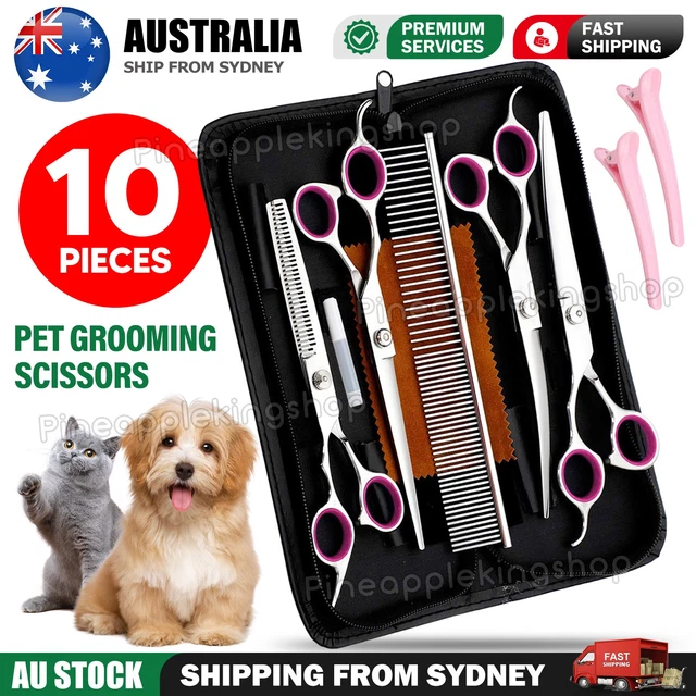 7& PROFESSIONAL CAT Dog Grooming Scissors Shear Set Hair Cutting Curved ...