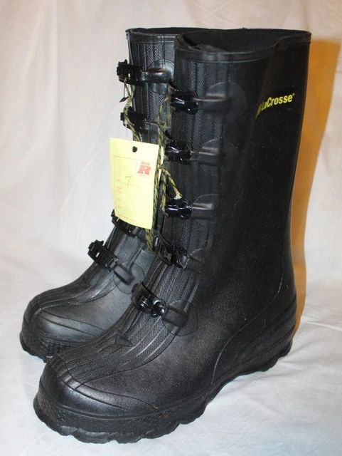 NEW MENS LACROSSE black z series 5 buckle overshoe mud boots Size 7 £27 ...