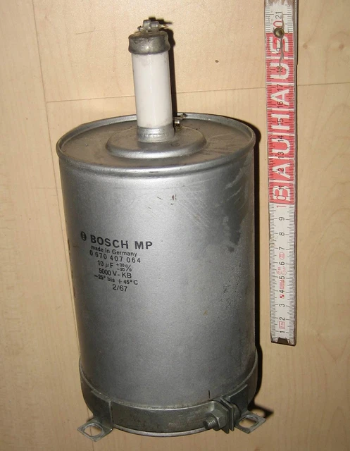 BOSCH MP HIGH Voltage Capacitor 5000V 10μF 5KV HV Tesla 0670407064 1967 ...
