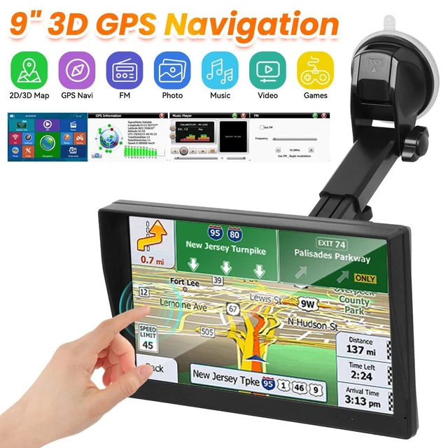 9'' CAR TRUCK Sat Nav GPS Navigation 8GB Free Lifetime UK Map Touch ...