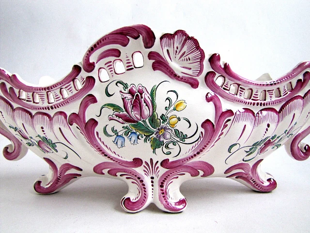 JARDINIÈRE GÉO MARTEL signé CH décor Strasbourg Faïence de Desvres EUR ...