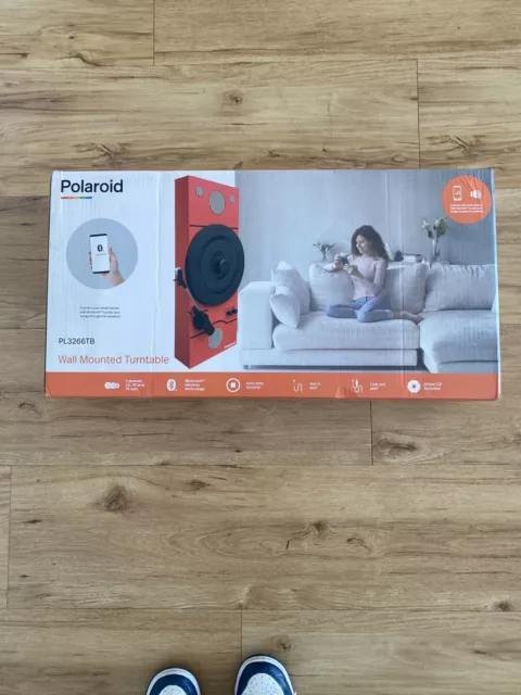 POLAROID BLUETOOTH VINYL Record Player Turntable Wall Mounted 33, 45 ...