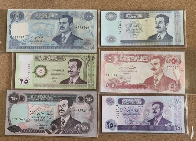 SADDAM HUSSEIN IRAQ Iraqi Dinar Paper Money Banknote Lot $9.95 - PicClick