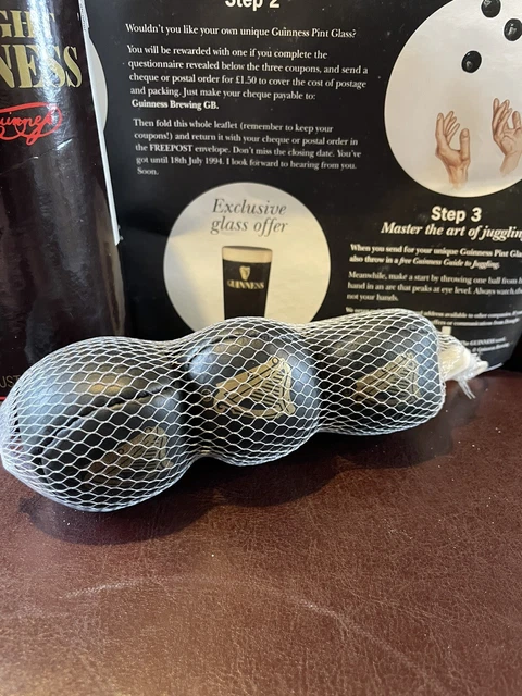 PURE GENIUS GUINNESS Stout Set Of Juggling Balls Bar Pub Mancave ...