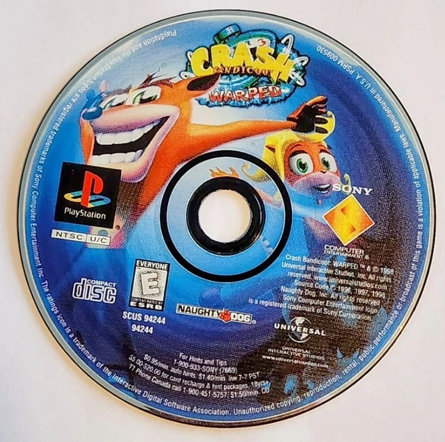 CRASH BANDICOOT 3: Warped (PlayStation 1 - 1998) PS1 Game Disc Only $12 ...