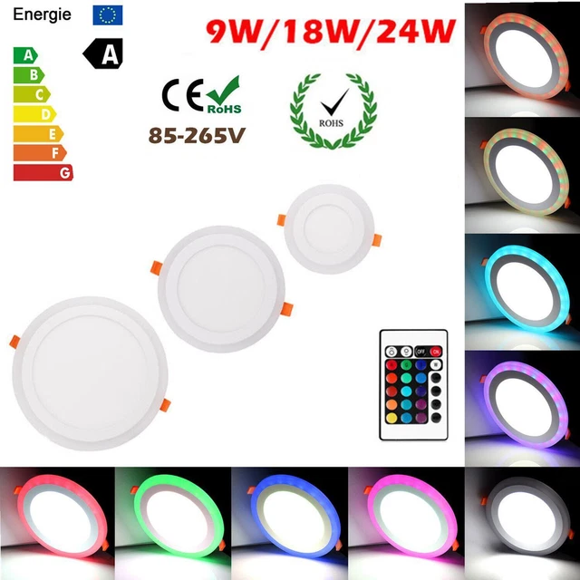 RGB LED ULTRA Slim Recessed Flat Panel Ceiling Light Downlights ...