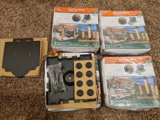 OZCO LAREDO SUNSET 8x8 Timber Post Base Kit Pergola LOT OF 4 $299.99 ...