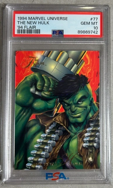 1994 FLAIR MARVEL Universe The New Hulk # 77 PSA 10 nouvellement classé ...