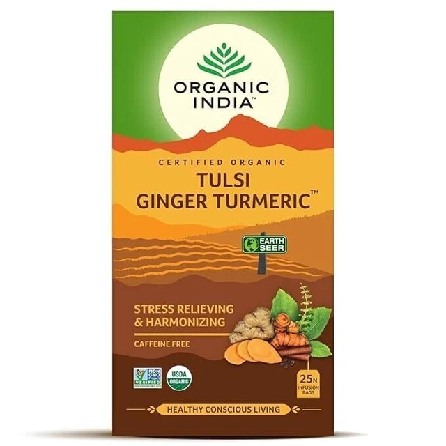ORGANIC INDIA TULSI Gingembre Curcuma 25 Thé Sacs EUR 14,75 - PicClick FR
