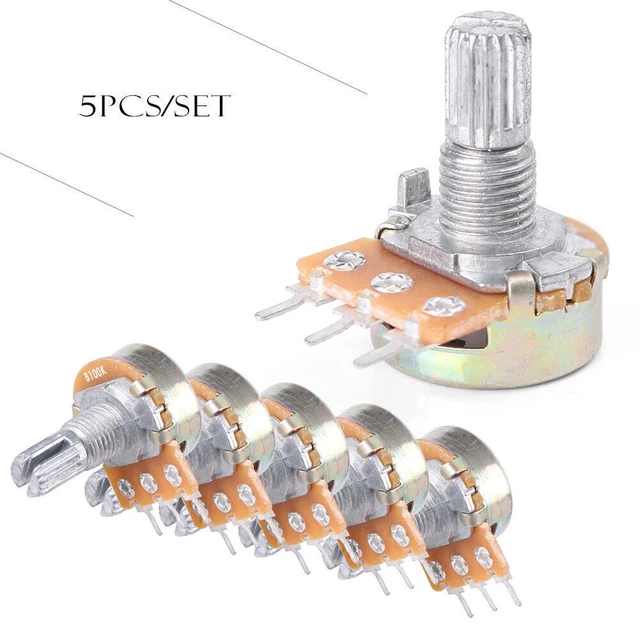 TERMINAL LINEAR TAPER Rotary Audio B Type Potentiometer 5pcs 100K OHM 3 ...