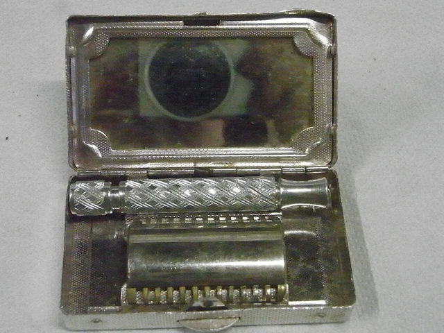 ANCIEN RASOIR LAME Coffret Vintage Box Safety Razor Flying Eagle ...
