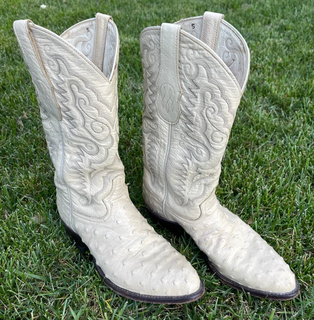 TONY LAMA 9101 Full Quill Ostrich Boots 10D Vintage Bone USA Made £134. ...