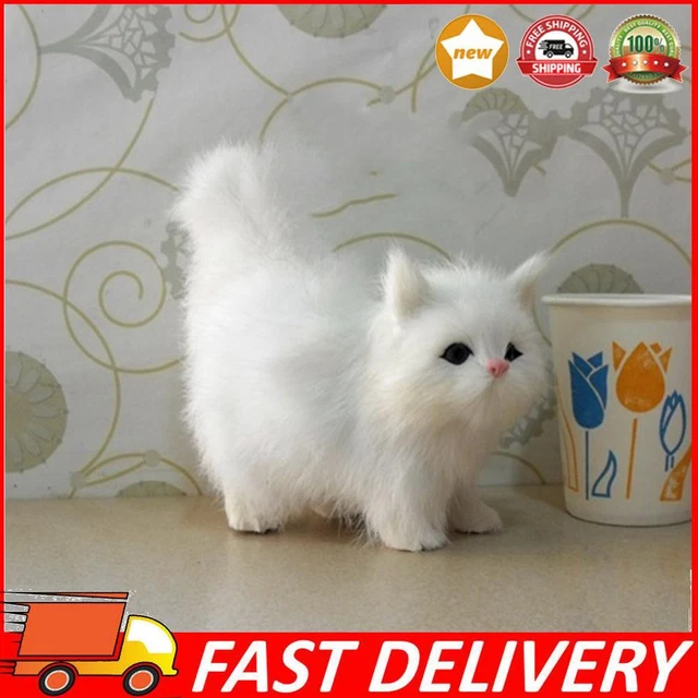 PLUSH ARTIFICIAL FAKE Cat Collectible Cat Specimen Portable for Home ...