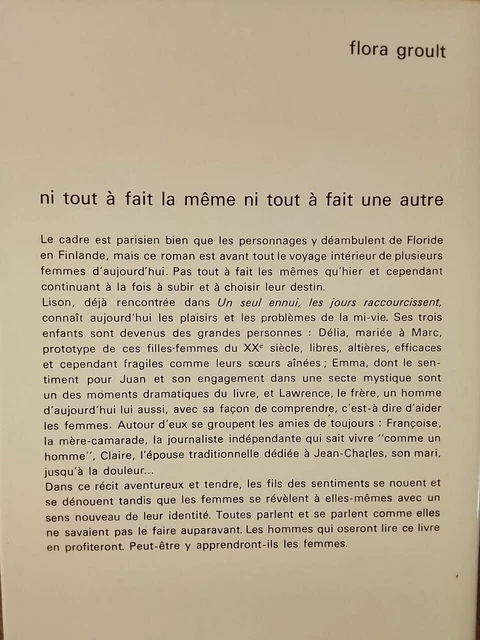 NI TOUT À fait la même ni tout à fait une autre | Flora Groult EUR 16 ...