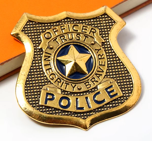 POLICE GOLD BADGE Uniform Prison Pin NYPD Jail London Patrol Security ...