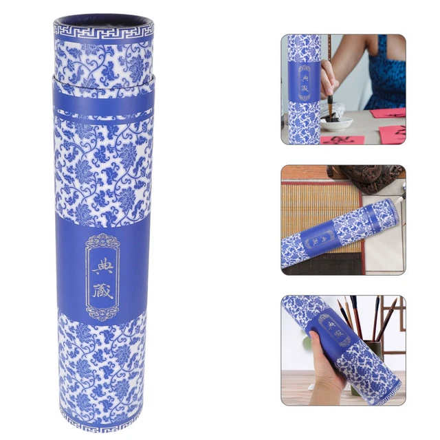 PICTURE SCROLL STORAGE Tube Containers Blue and White Porcelain EUR 15 ...